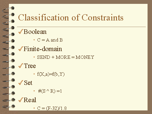 Classification of Constraints